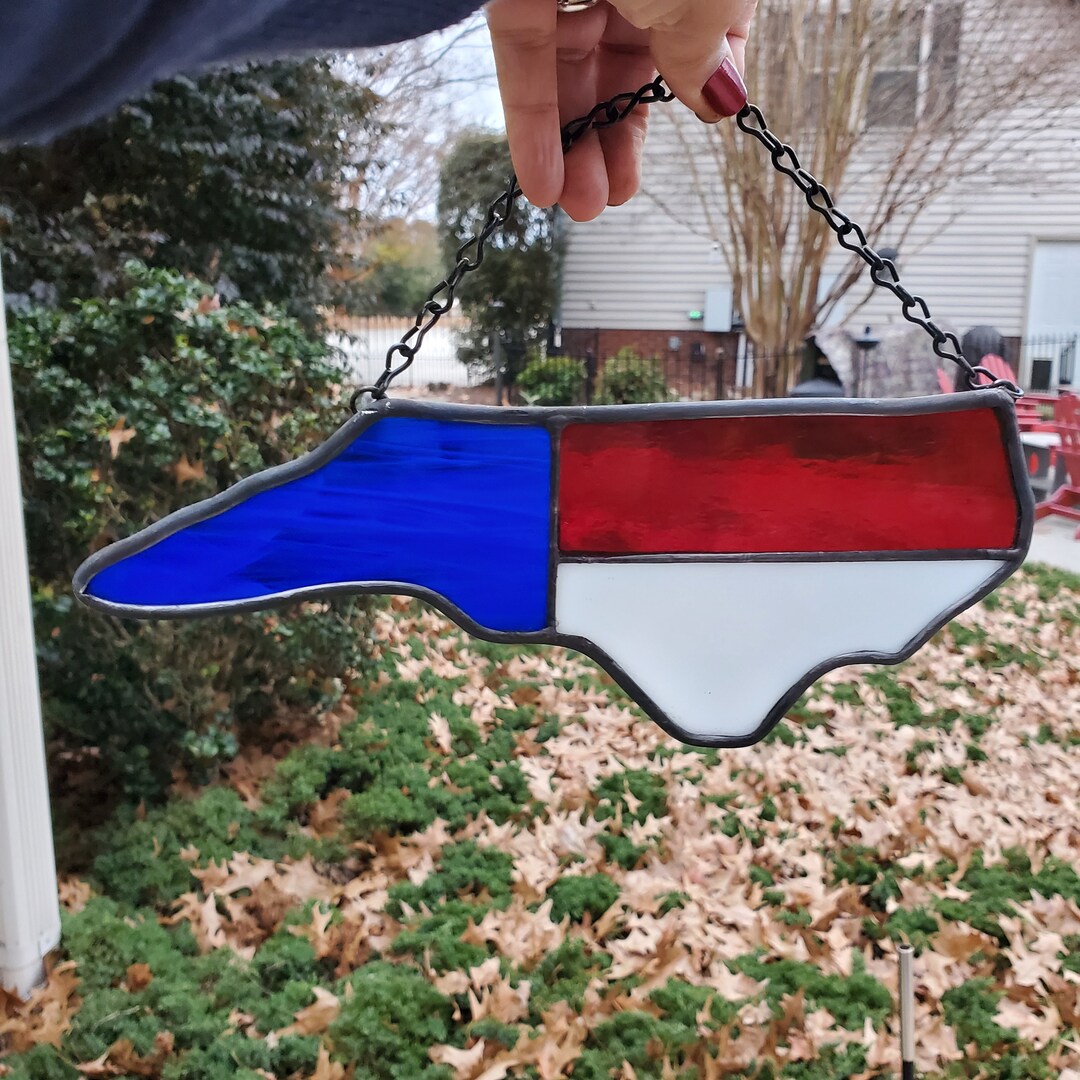 NC Stained Glass, North Carolina Flag Suncatcher, - Etsy
