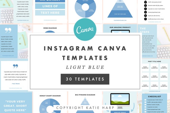 Blue Instagram Templates Instagram Canva Templates for | Etsy