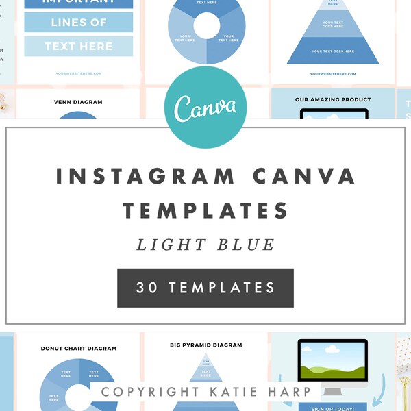Blue Instagram Template - Etsy