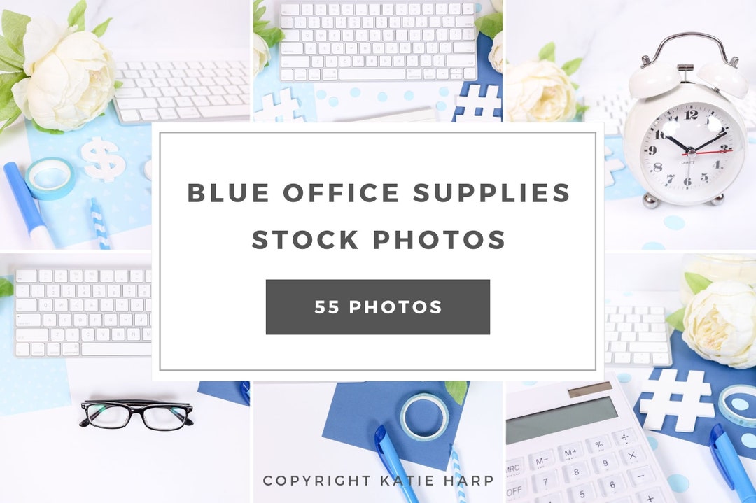 Blue Office Supplies Styled Stock Photos- Feminine Styled Stock Photo ...