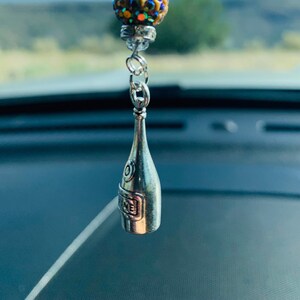 Wine Bottle (shades of Gold & Crystal) Car Accessories Rear View Mirror ...