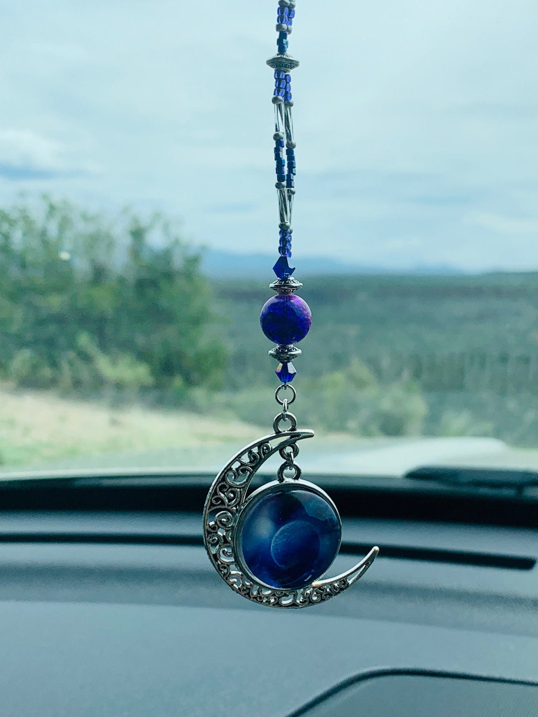 CRESCENT MOON & Solar System With Moon (purple and Blues) Car ...