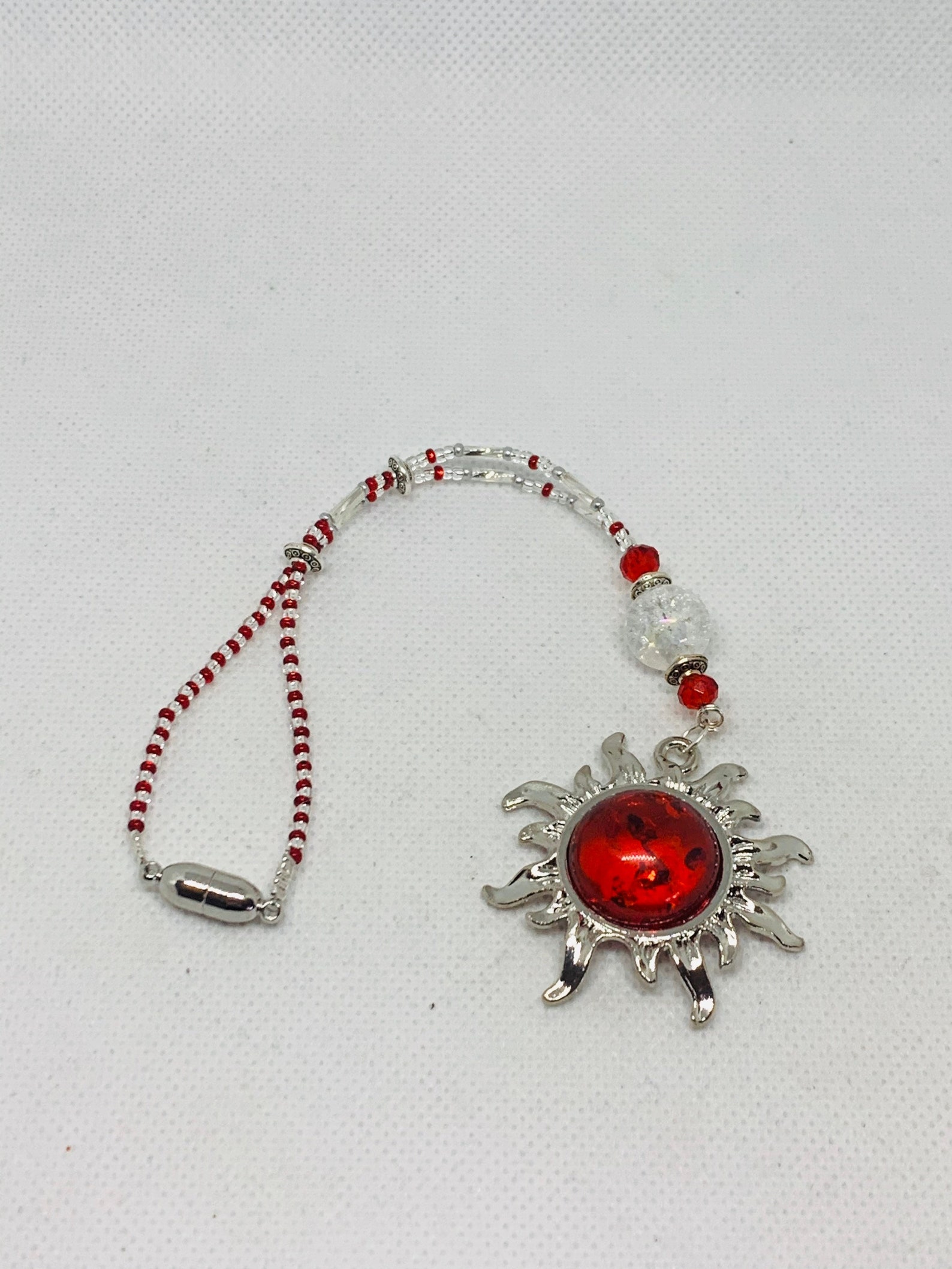 BEAUTIFUL GEM SUN silver Sun With Red and Crystal Car - Etsy