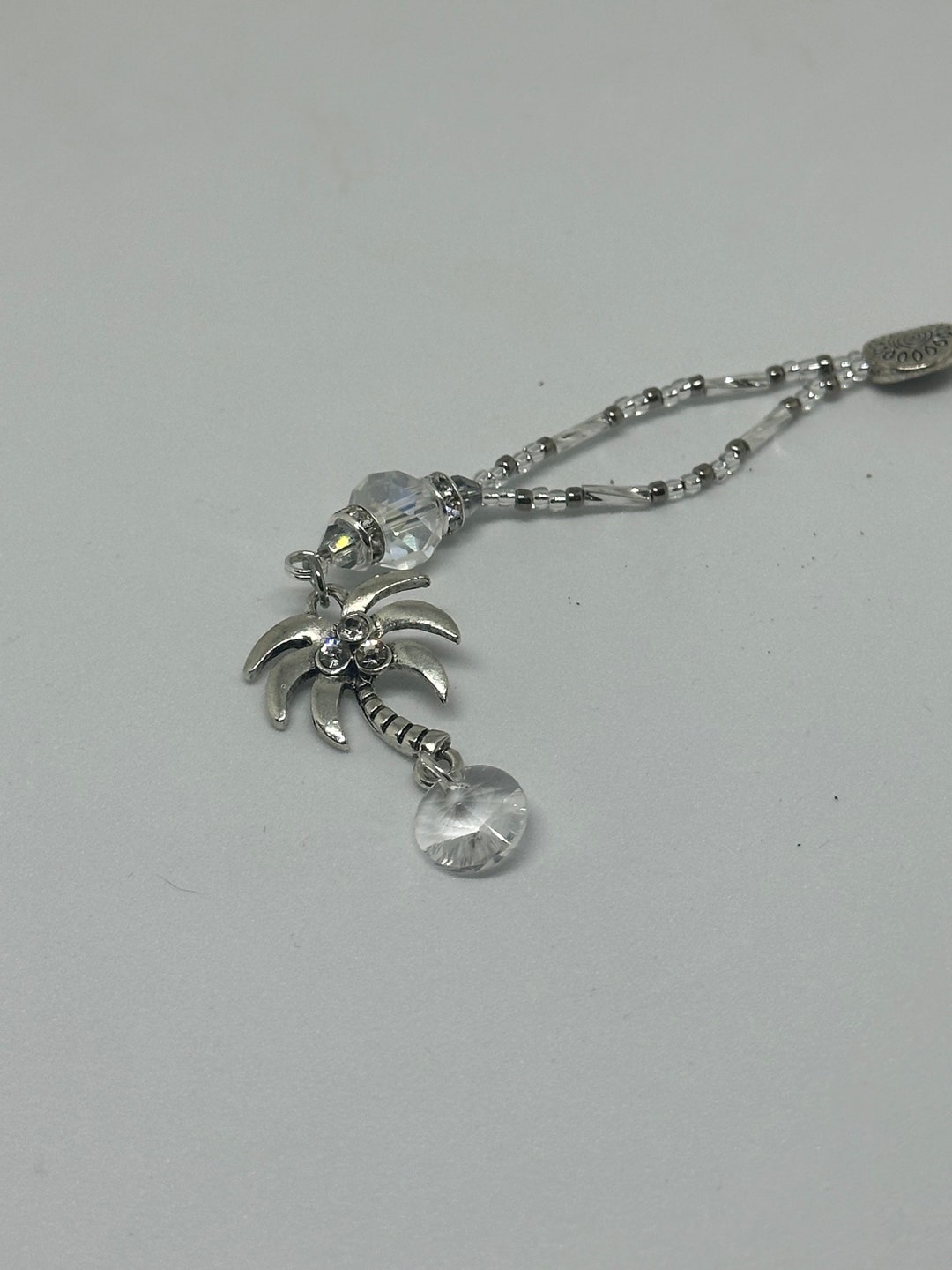 PALM Tree-mini (crystal Gems With Crystal Dangle and Crystal & Silver ...