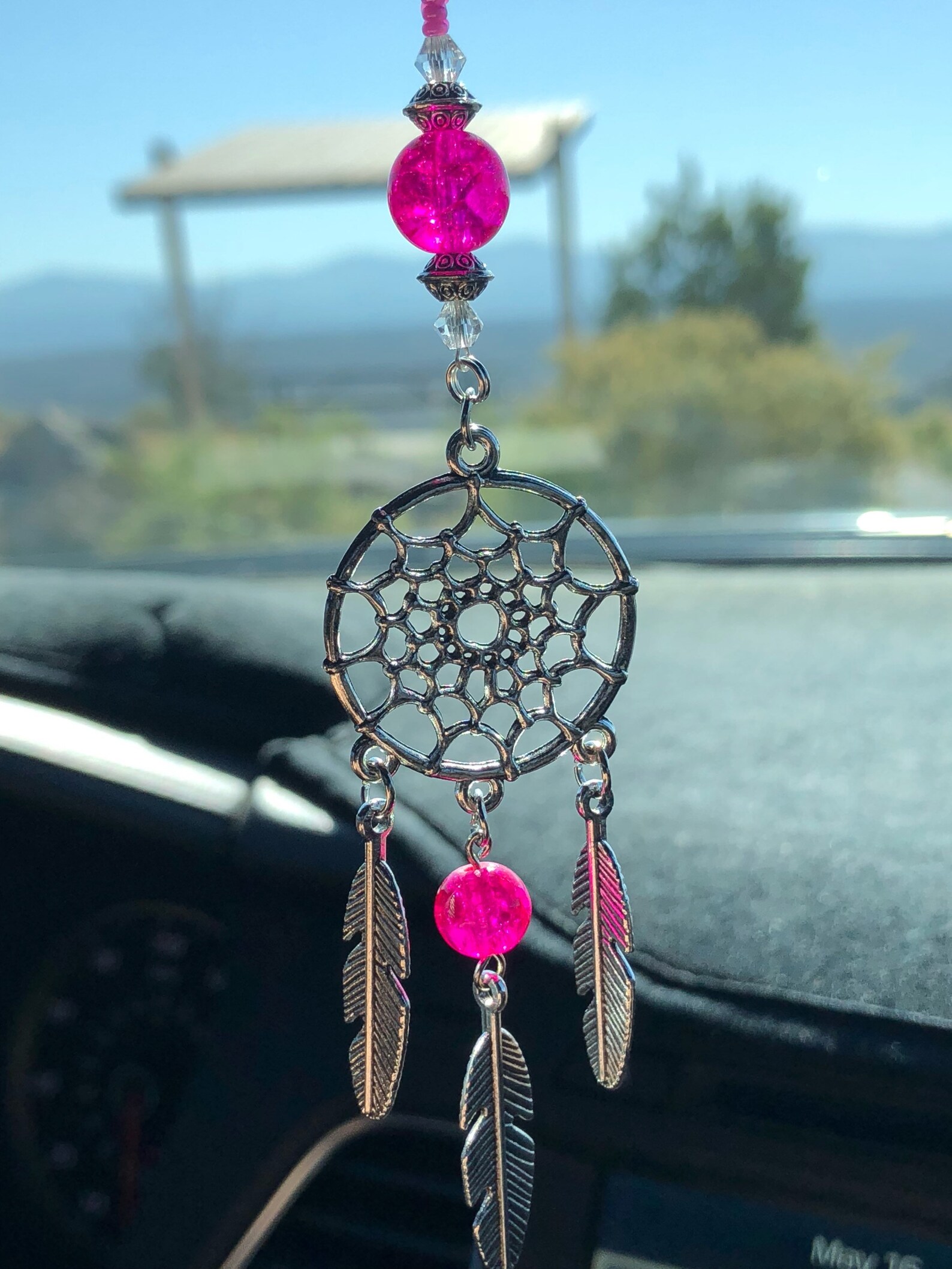 DREAMCATCHER hot Pink Car Accessories Rear View Mirror Car - Etsy