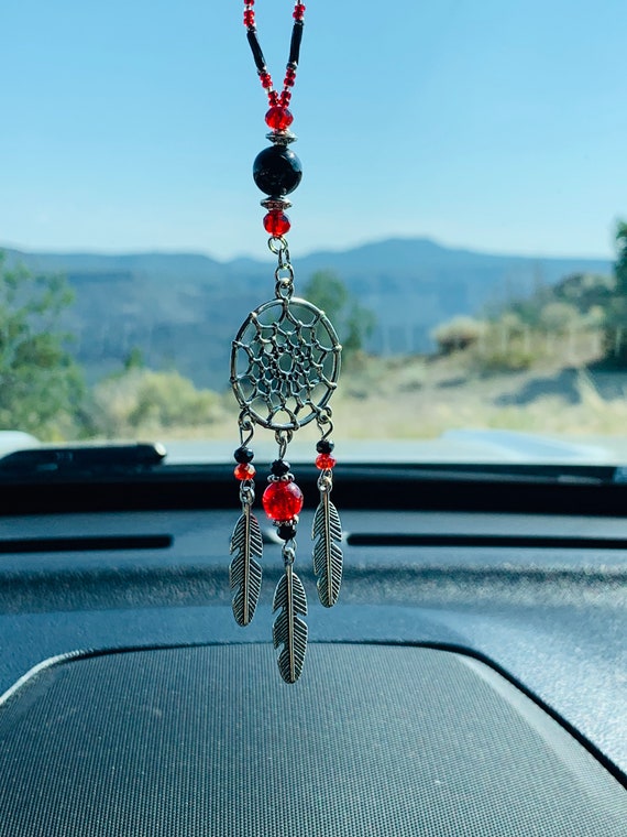 DREAMCATCHER red Car Accessories Rear View Mirror Car Charm - Etsy