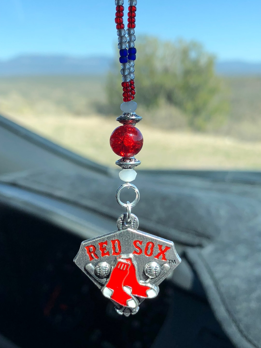 BASEBALL TEAM (red & White) Car Accessories Rear View Mirror Car Charm ...