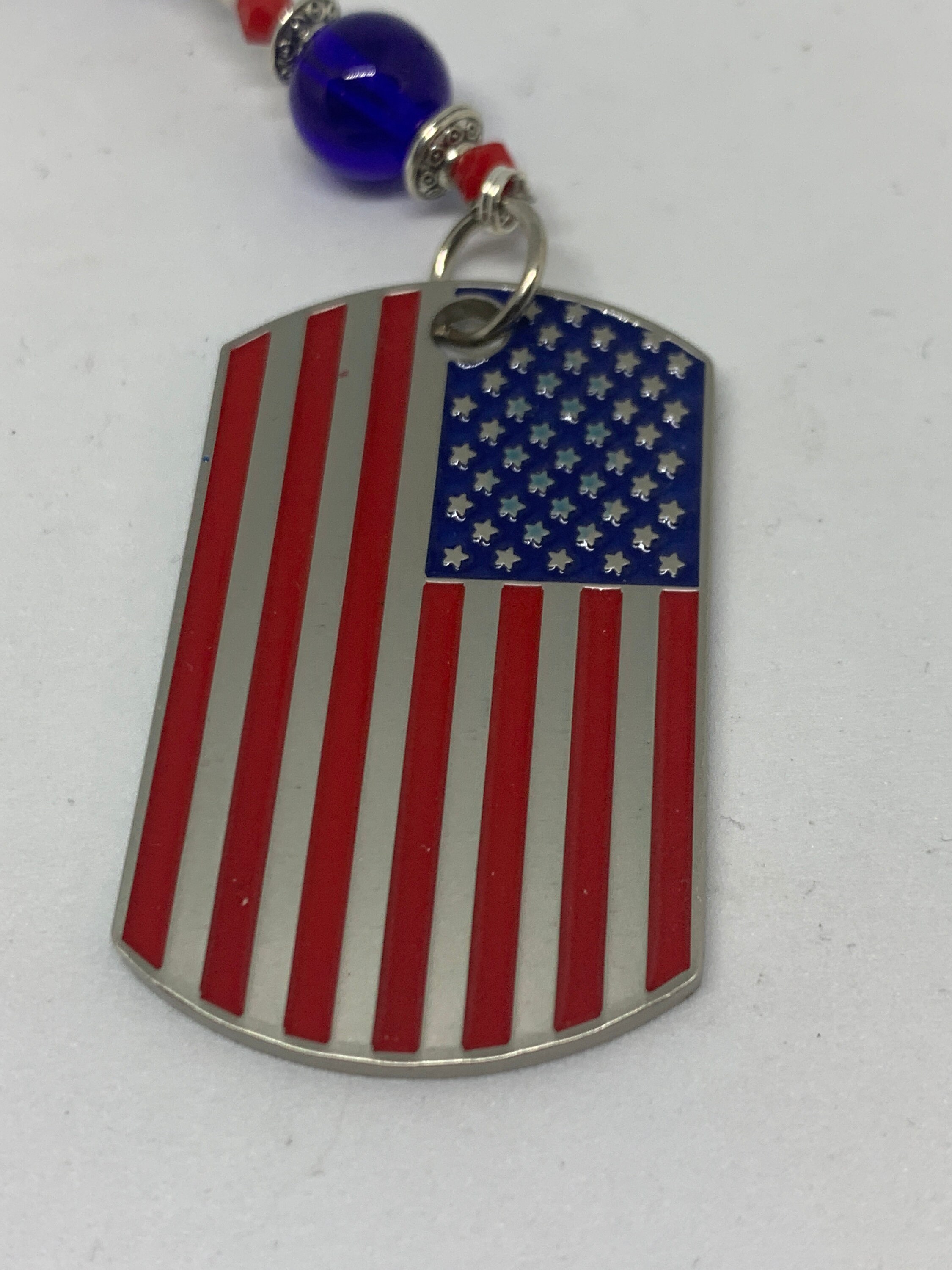 AMERICAN USA FLAG Dog Tag red-white-blue Car Accessories | Etsy