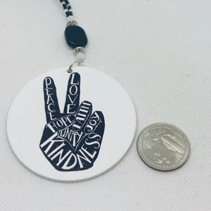 PEACE- Love-kindness-(black & White) Car Accessories Rear View Mirror ...