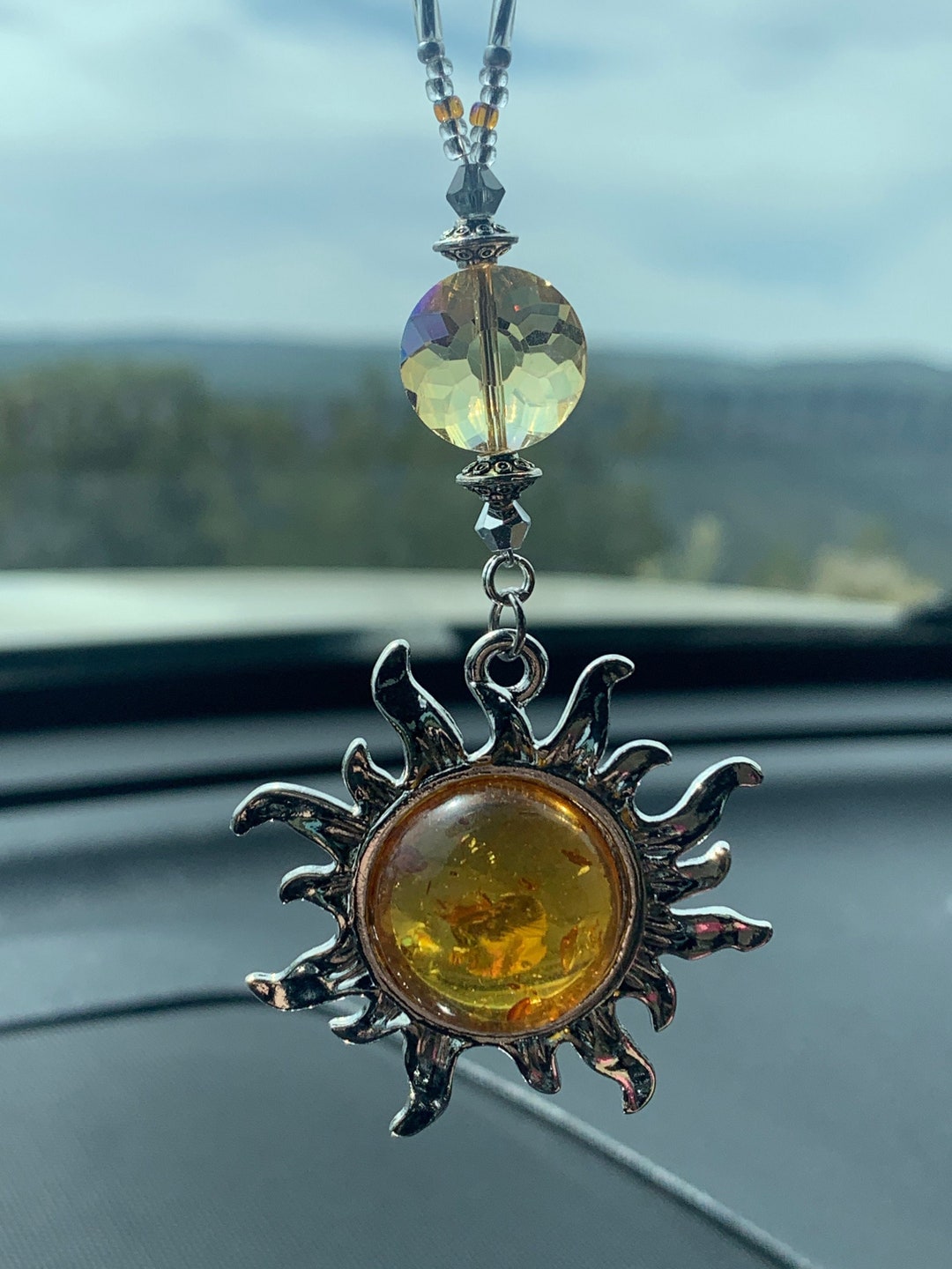 BEAUTIFUL GEM SUN (silver Sun With Golds-crystal) Car Accessories Rear ...