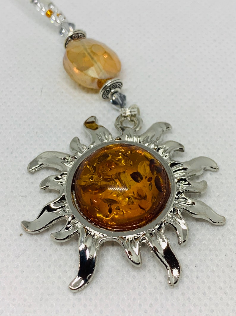 BEAUTIFUL GEM SUN silver Sun With Golds and Crystal Car | Etsy