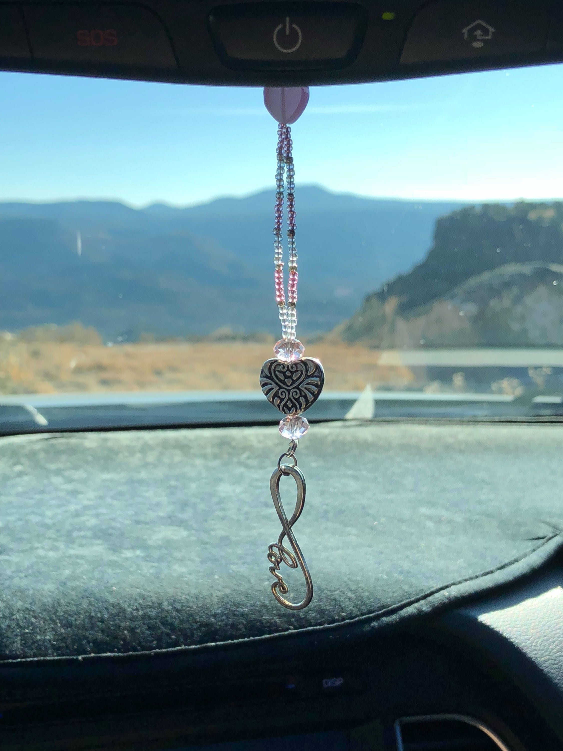LOVE INFINITY (pink & Crystal) Car Accessories Rear View Mirror Car ...