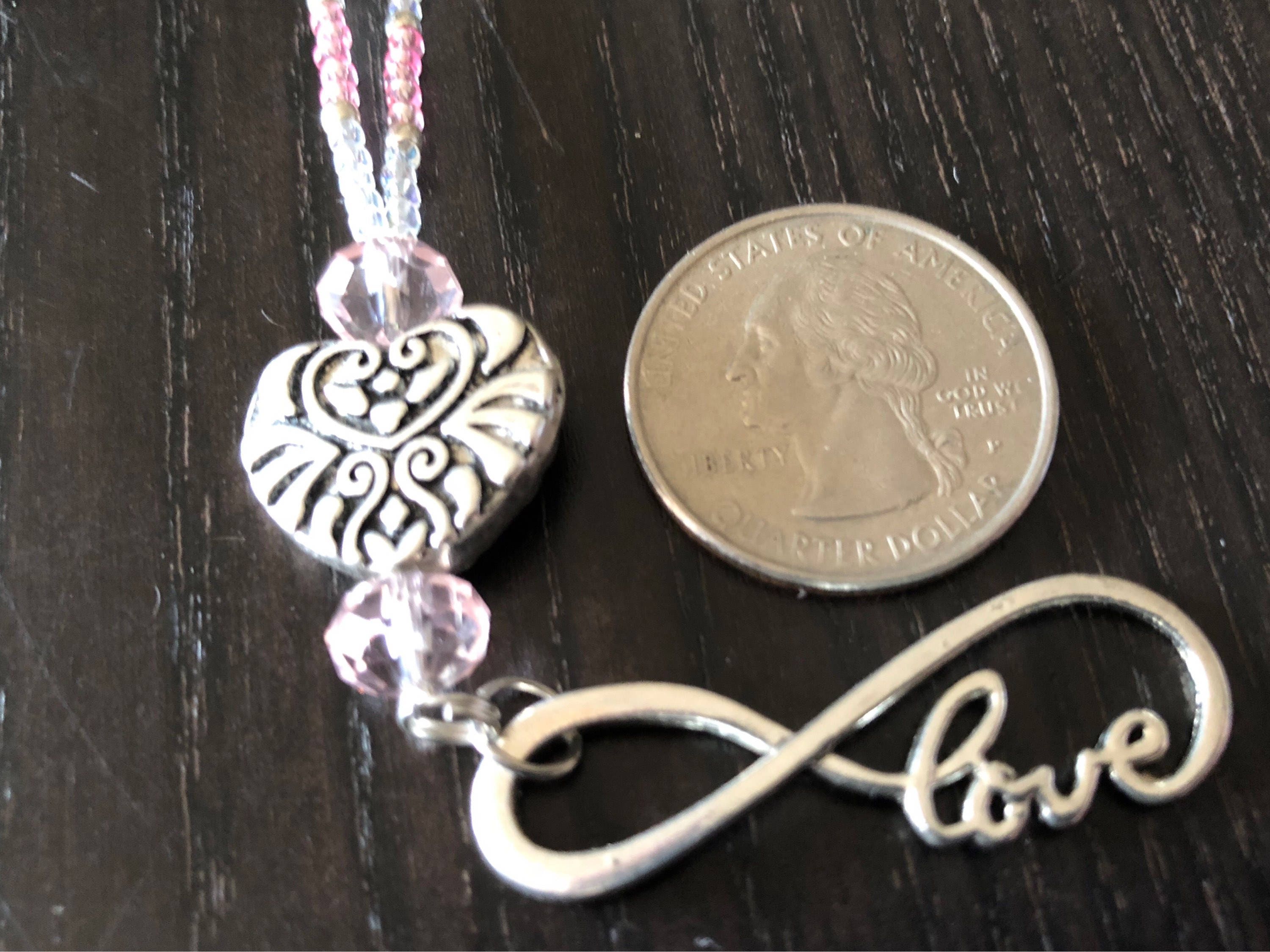 LOVE INFINITY (pink & Crystal) Car Accessories Rear View Mirror Car ...