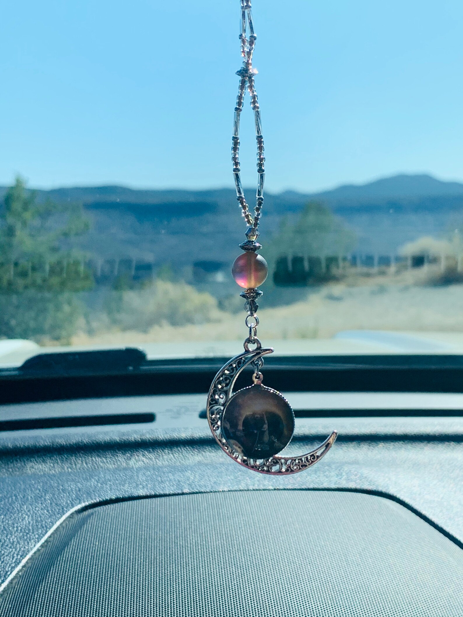 CRESCENT MOON & Solar System (gold Rainbow-crystal) Car Accessories ...