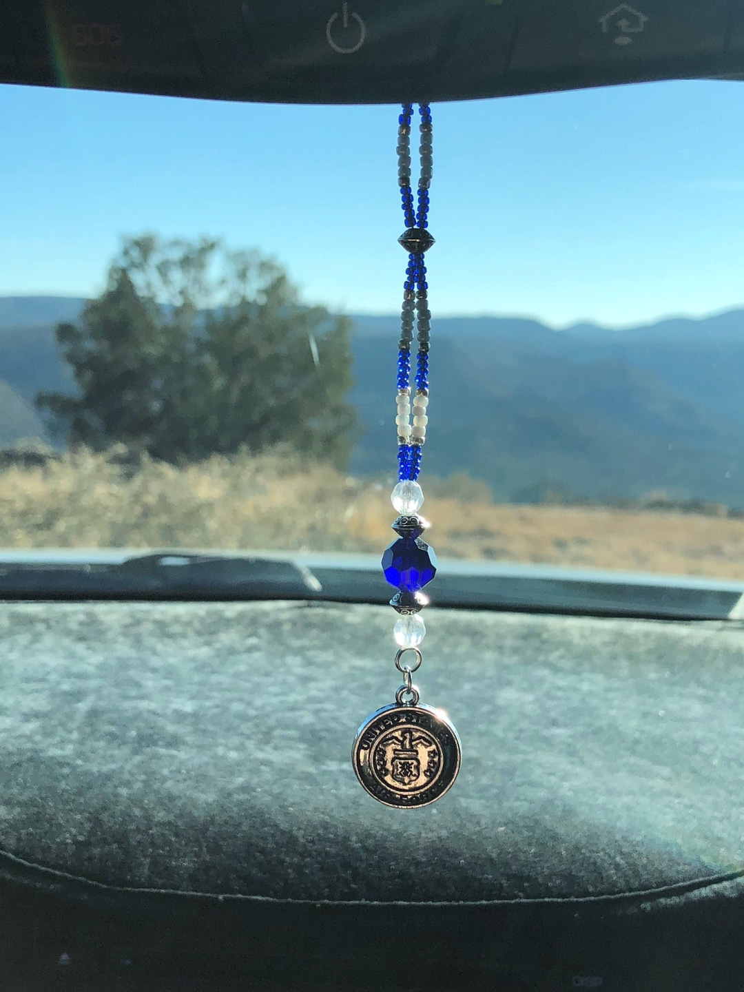 US AF (blue & White) Car Charms, Car Accessories Rear-view Mirror Charm ...