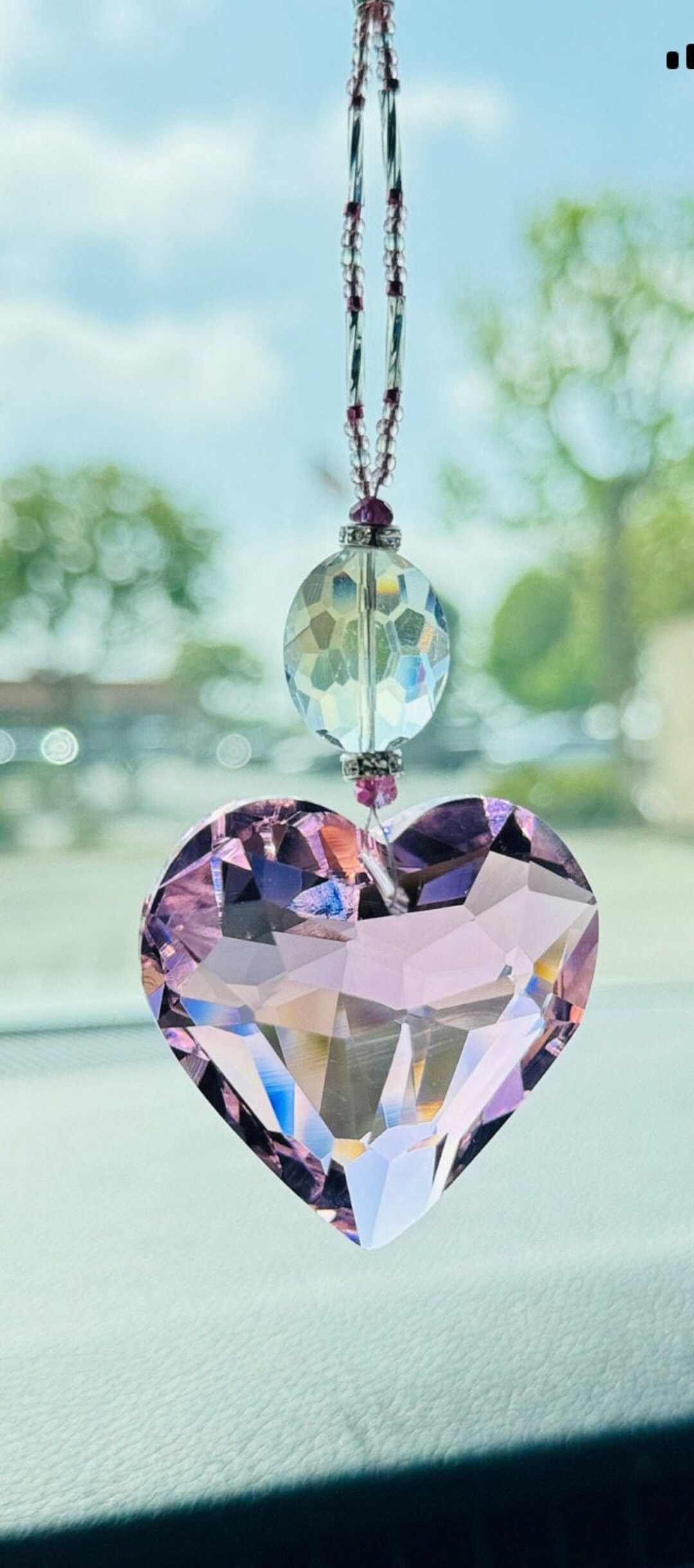CRYSTAL HEART pink-xlg Car Charmz, Car Charms, Heart Car Accessory ...