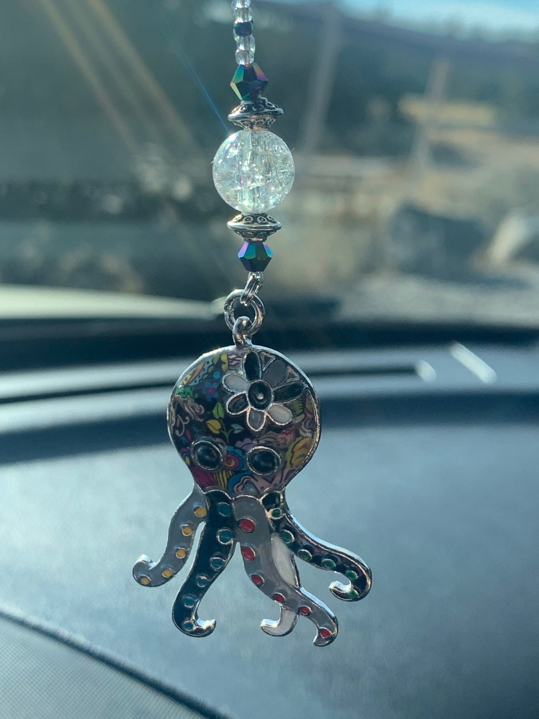 OCTOPUS - (black Rainbow-crystal) Car Accessories Rear View Mirror Car ...