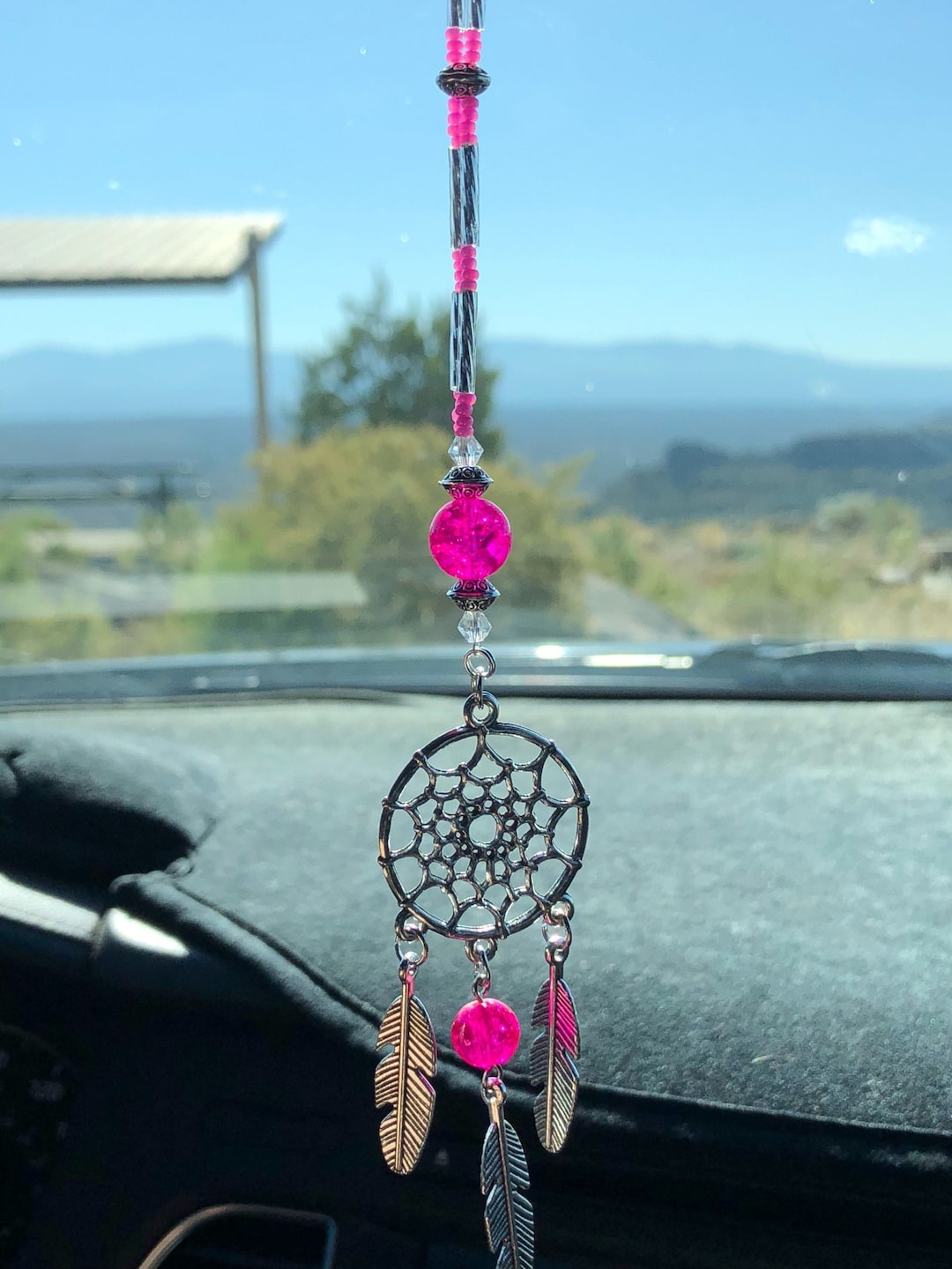 DREAMCATCHER (hot Pink) Car Accessories Rear View Mirror Car Charmz - Etsy