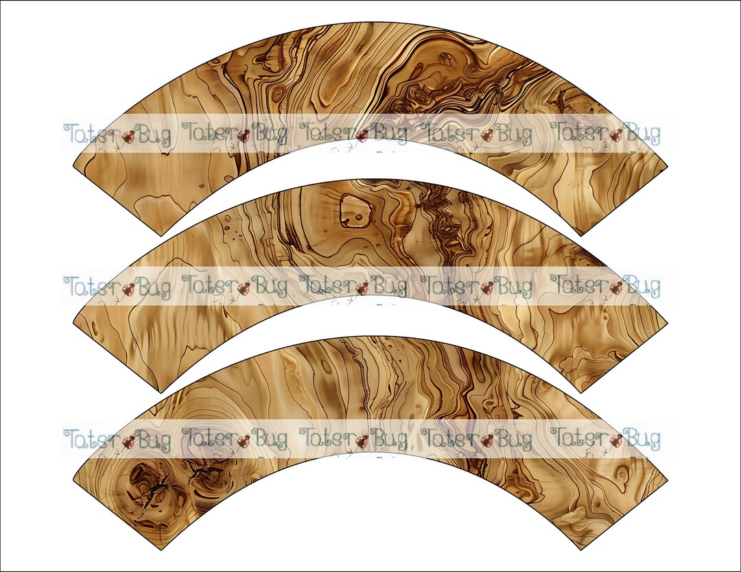 Wood I Cupcake Wrapper Digital File Only - Etsy