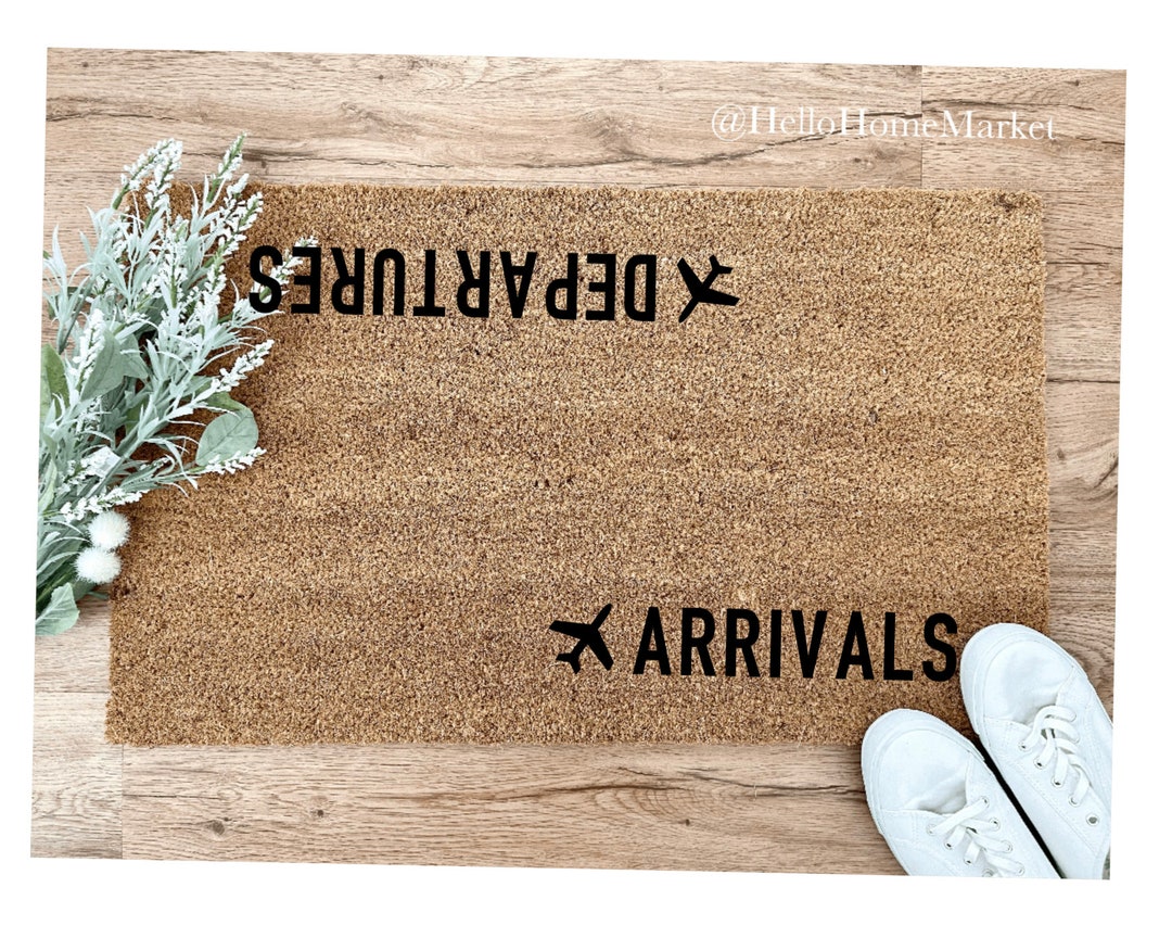 Arrivals Departures Doormat, Birthday Gift Idea, Travel Decor, Pilot ...