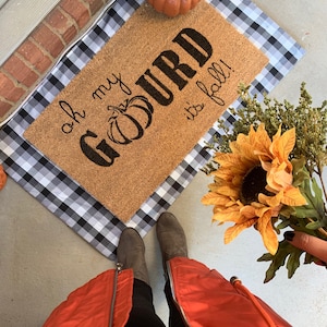 Oh My Gourd Door Mat Gourd Decor Front Door Mat Thanksgiving Gourd Foot ...