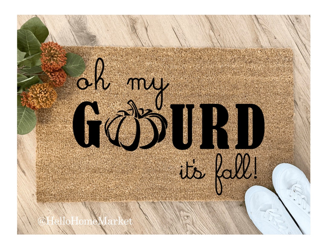 Oh My Gourd Door Mat Gourd Decor Front Door Mat Thanksgiving Gourd Foot ...