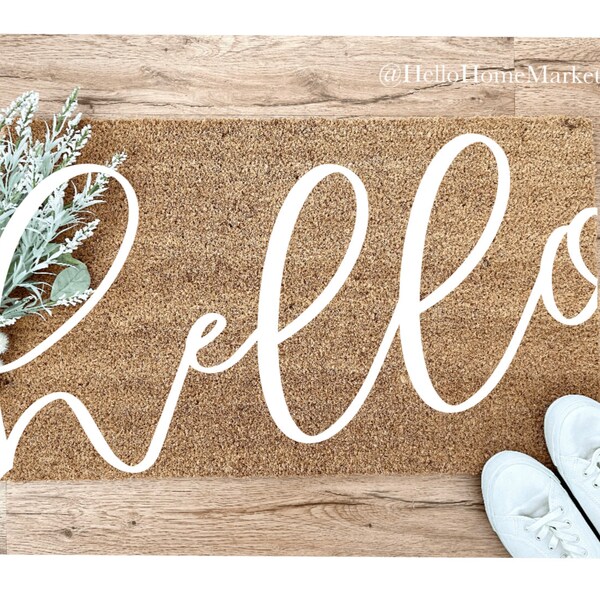 Hello Doormat - Etsy