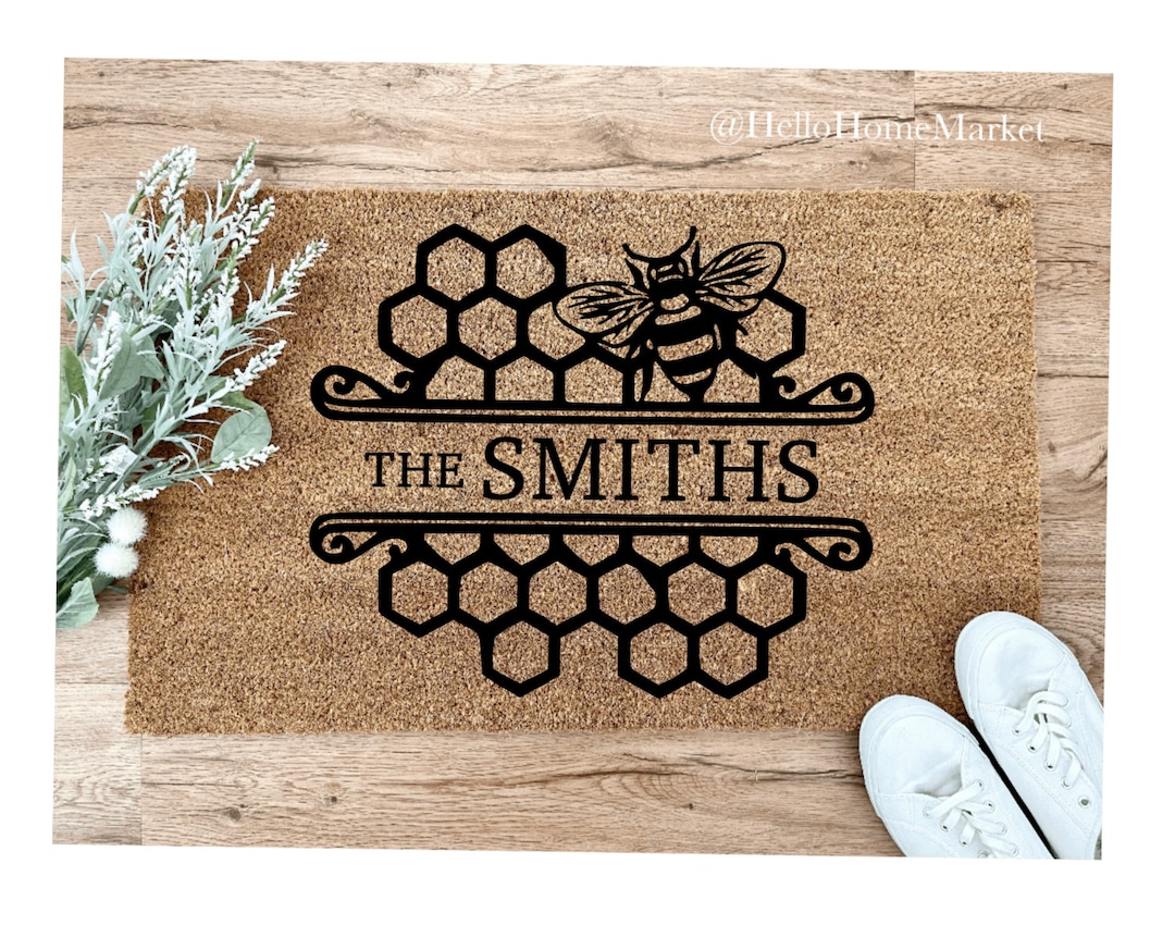 Honey Comb Door Mat - Bee Doormat - Spring Doormat - Quarantine Gift ...