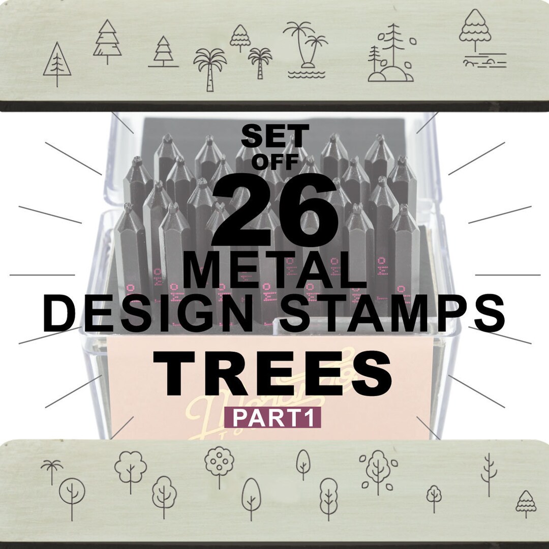 26 TREES Design Stamps, Part 1, Metal Design Stamps - Etsy