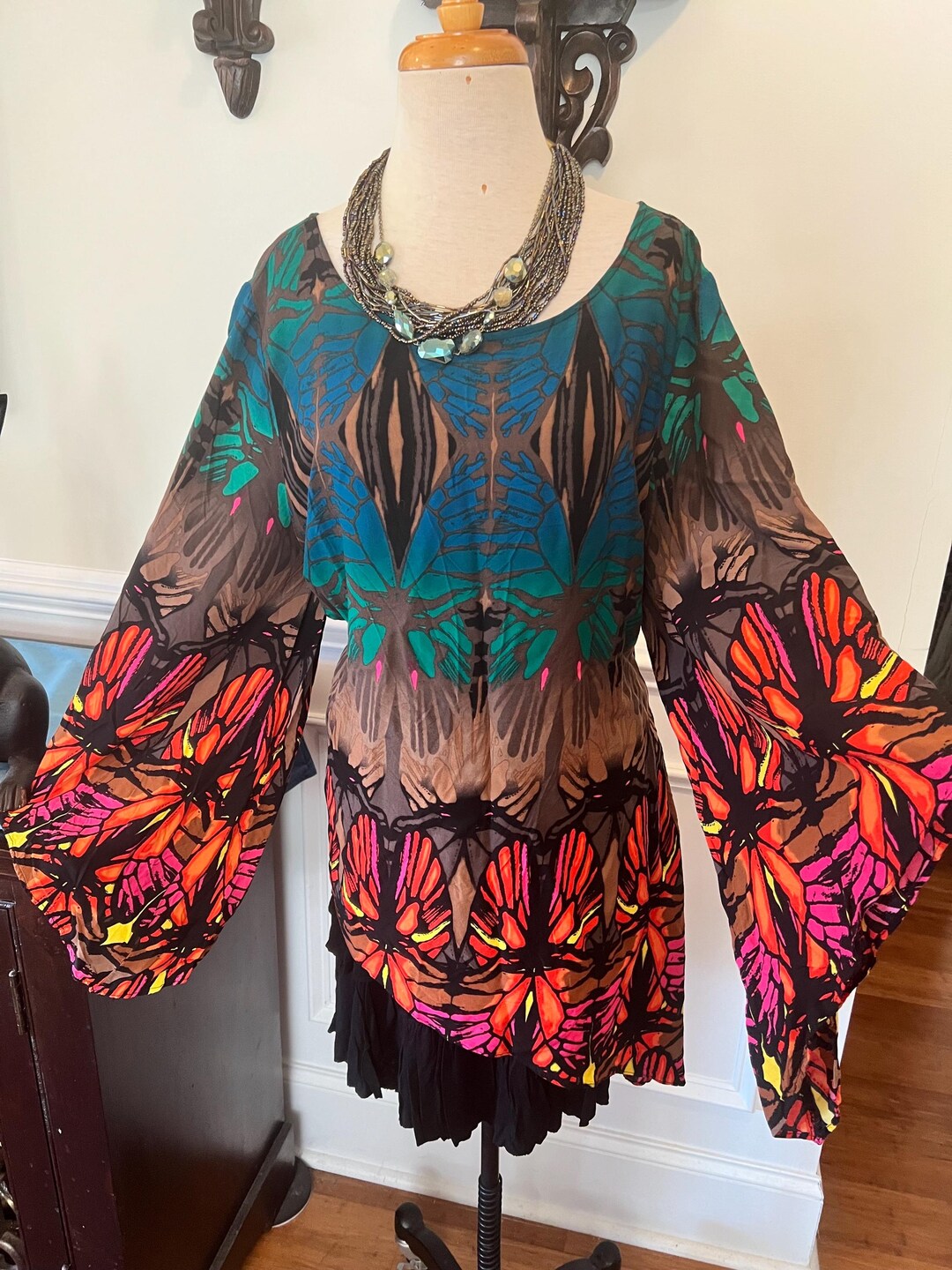 Colorful Tunic Top Bell Sleeves Plus Size 22/24 Spring Summer Blouse - Etsy