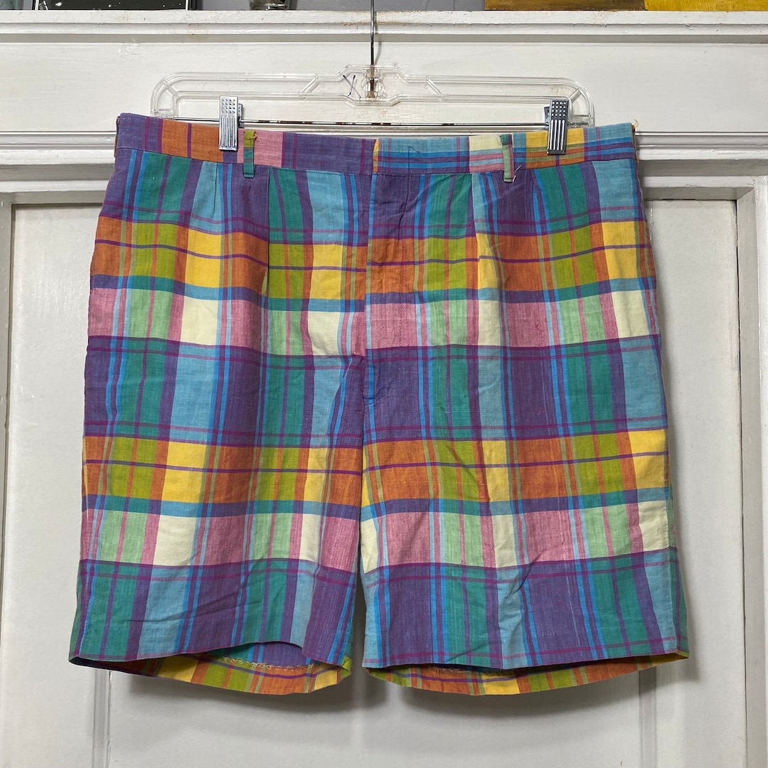 Vintage Plaid Pastel Hilton Club Golf Shorts - Etsy