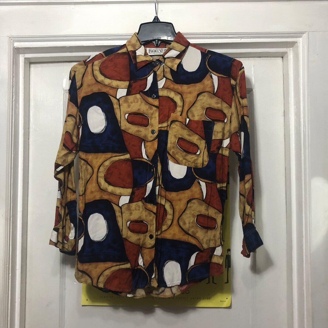 Vintage All Over Patterned Button Down Shirt by Work Wear Clothing Co ...