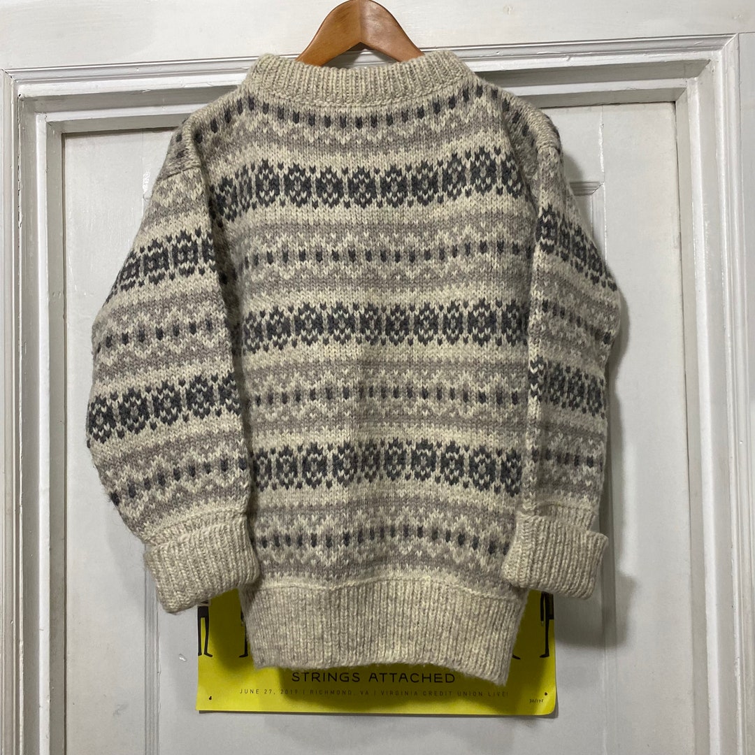 Vintage Super Chunky Grey Wool Sweater by Stobi - Etsy
