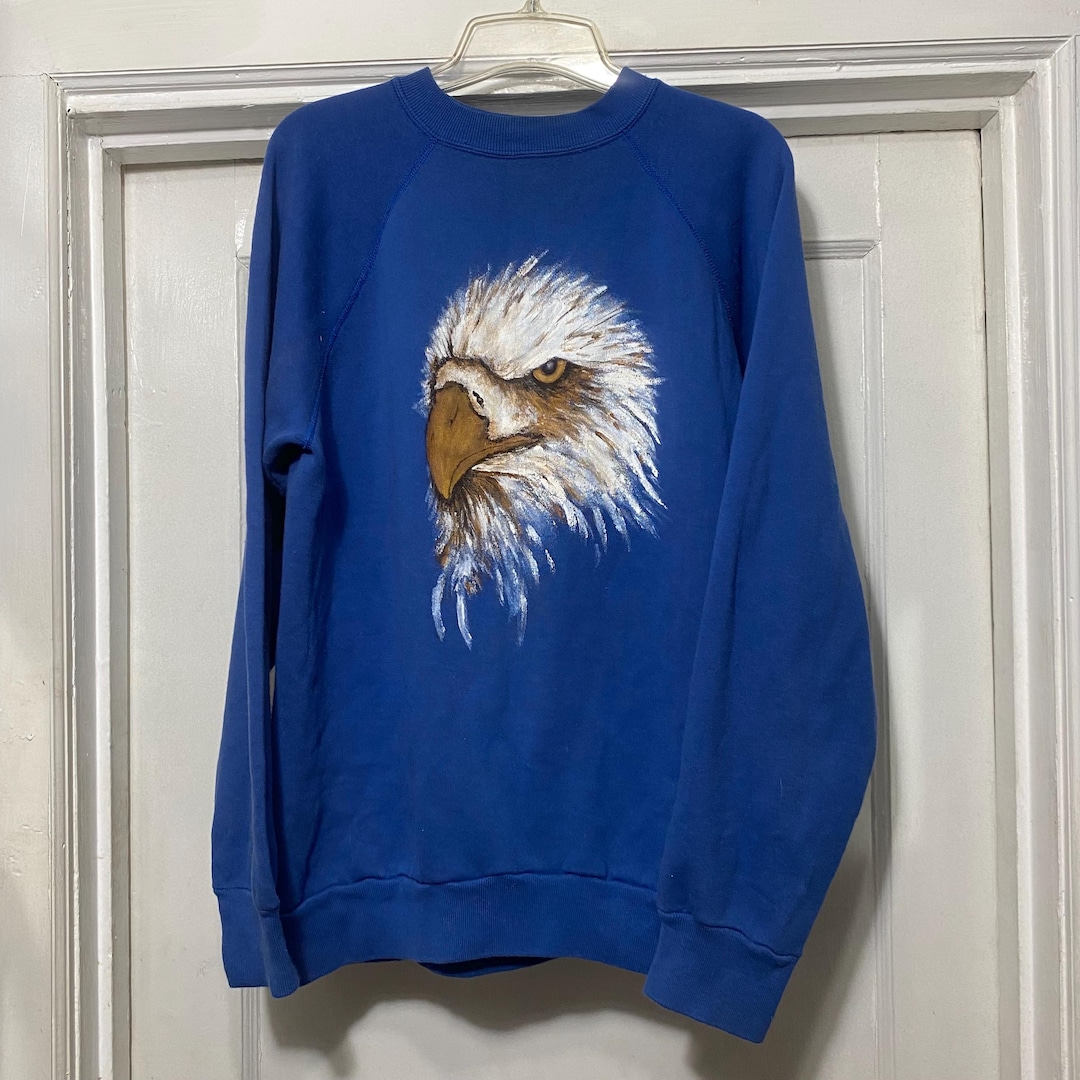 Vintage Hand Painted Bald Eagle Sweatshirt - Etsy