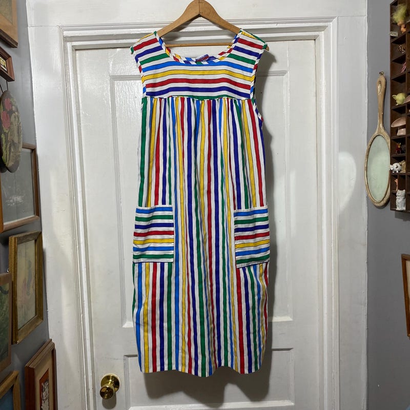 Rainbow Stripe Dress - Etsy