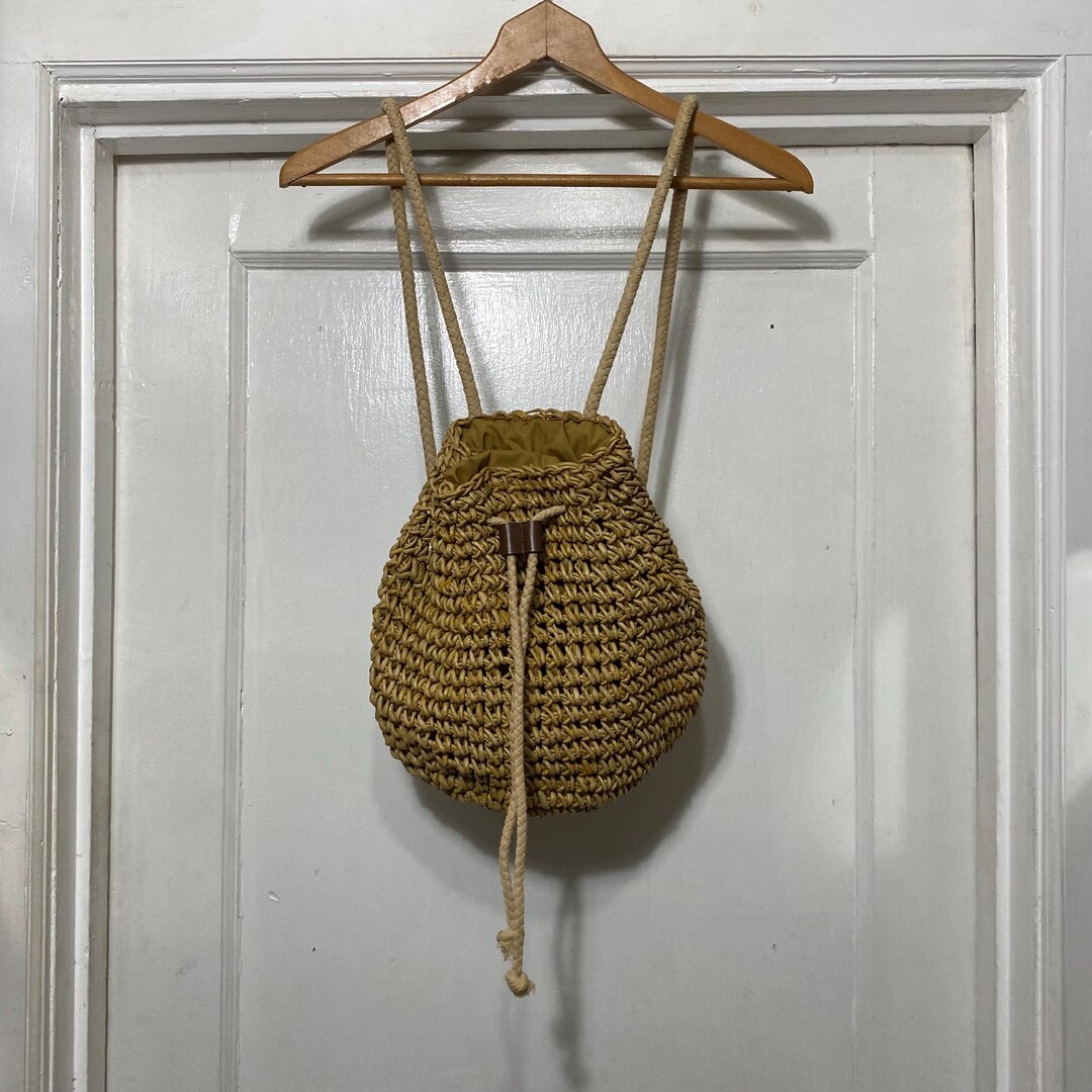 Vintage Woven Basket Backpack Purse - Etsy