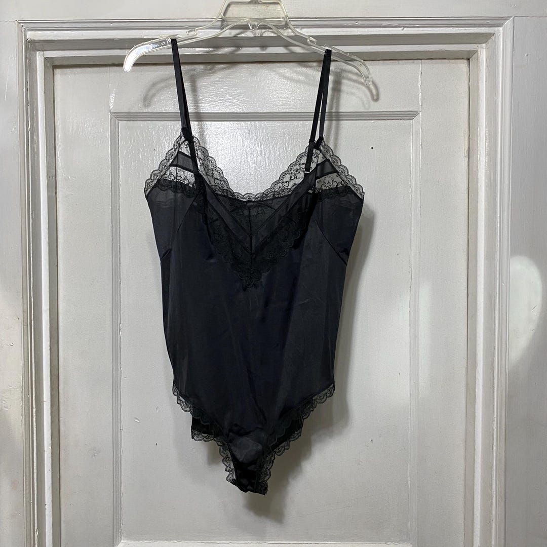 Vintage Vanity Fair Black Nylon Bodysuit Slip - Etsy