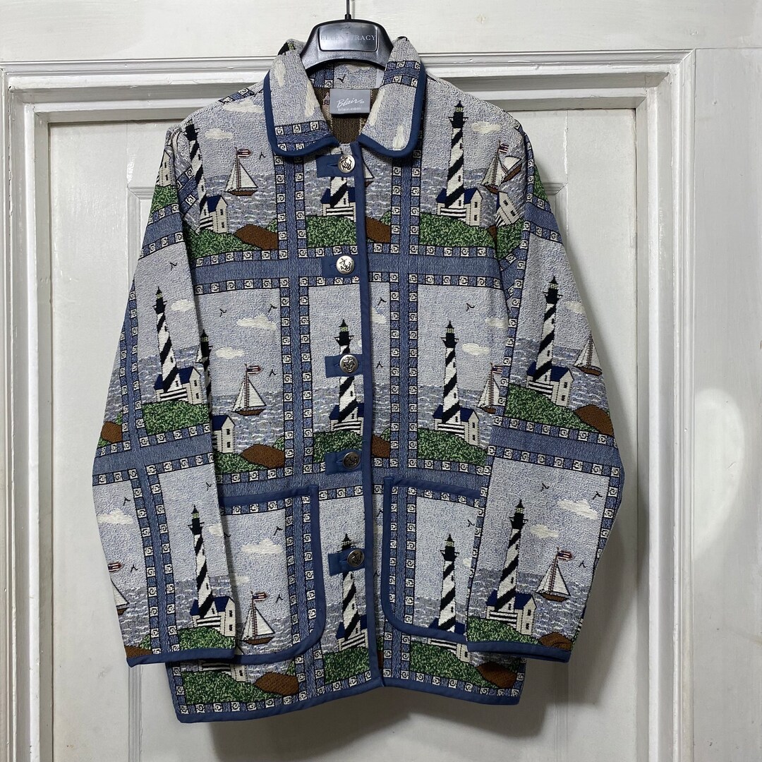 Vintage Blair Y2k 2000s Lighthouse Tapestry Jacket - Etsy