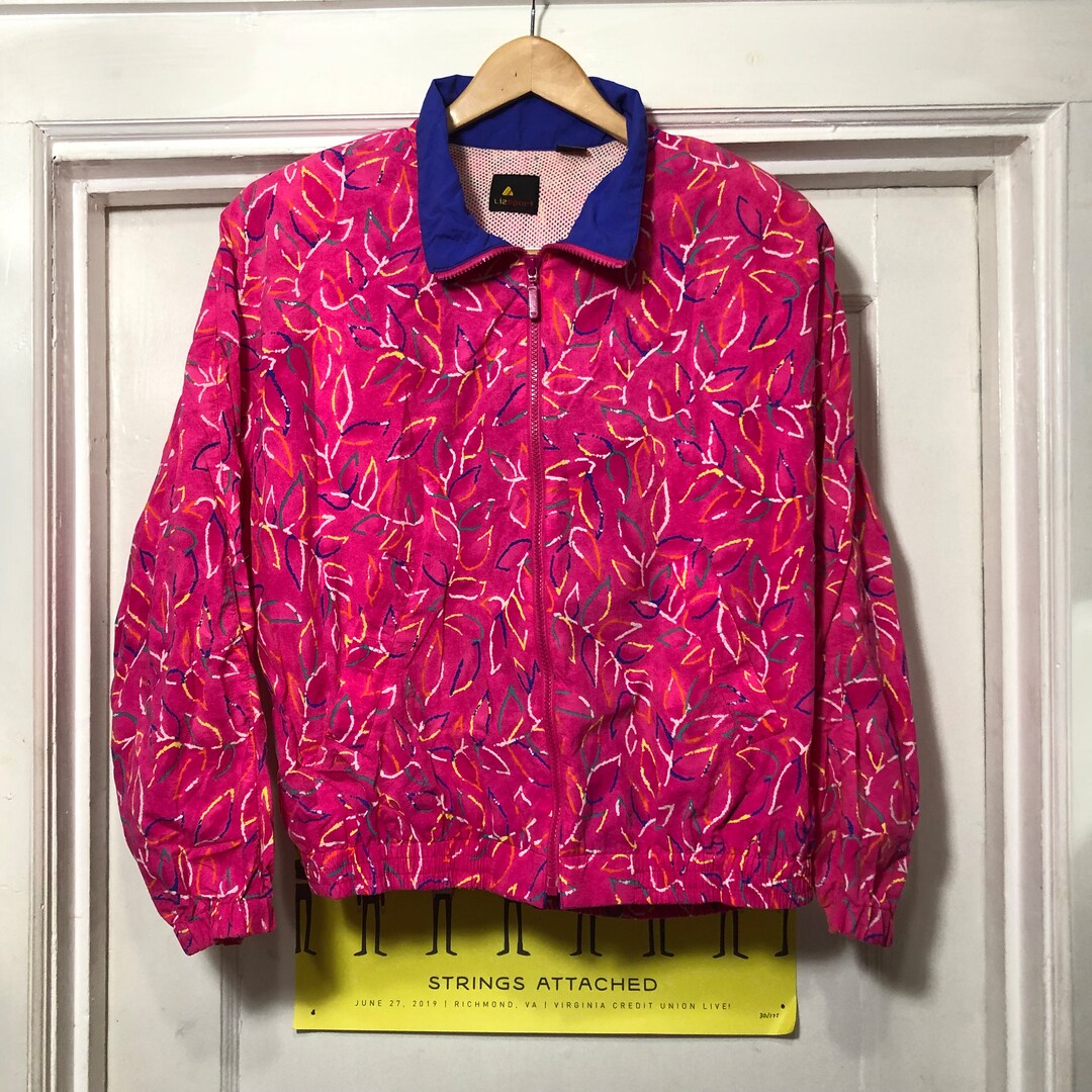 Vintage Bright Pink Windbreaker Jacket by Liz Sport - Etsy