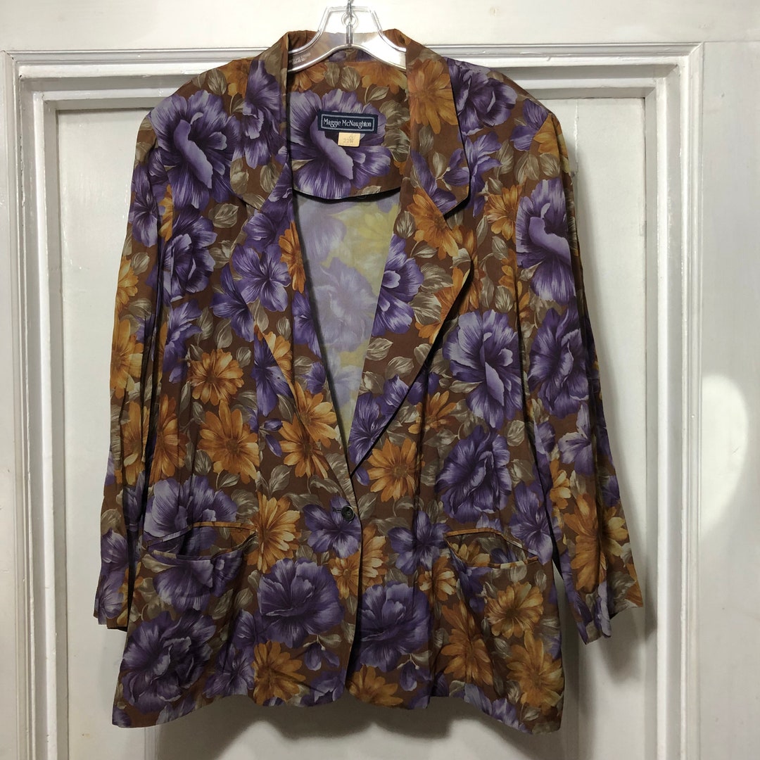 Vintage Maggie Mcnaughton Floral Blazer Jacket - Etsy