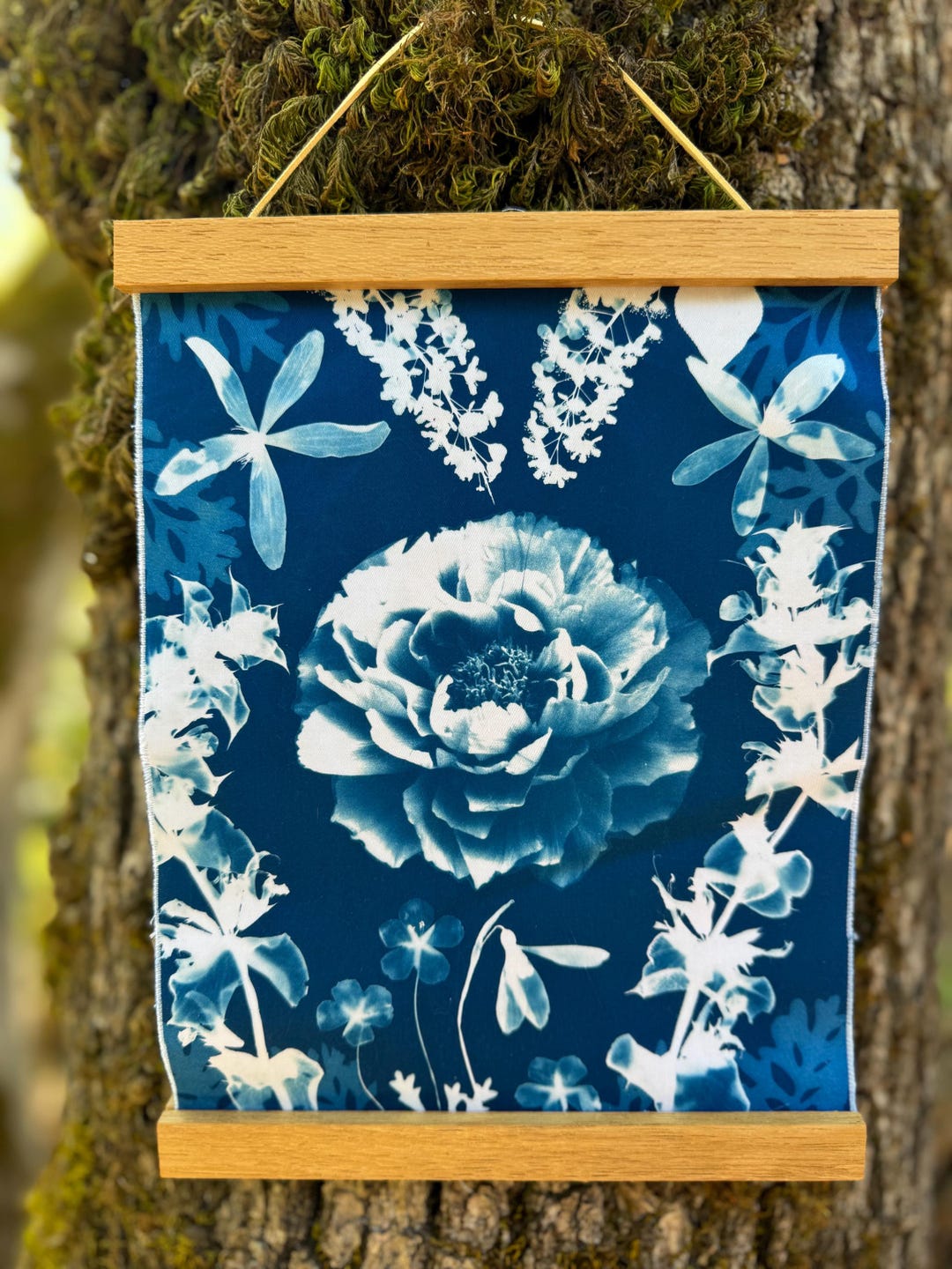 Peony Botanical Cyanotype Wall Hanging - Etsy