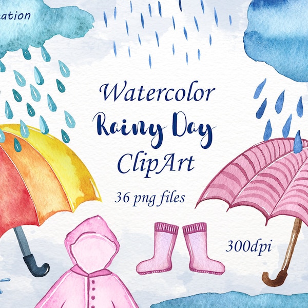 Rainy Day Clip Art - Etsy