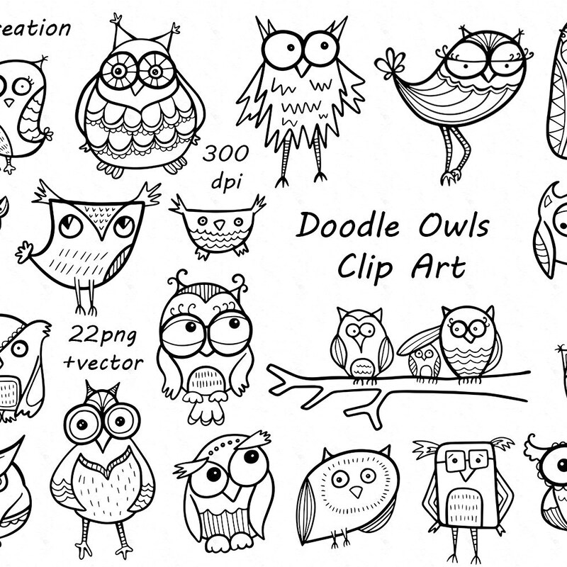 Wise Owl Clip Art - Etsy