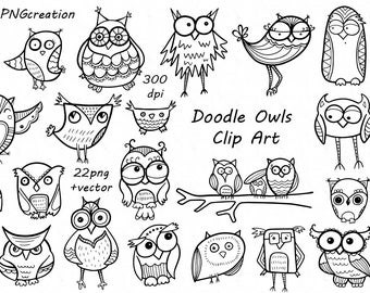 Owl Digital Clipart | Etsy