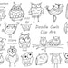 Doodle Owls Clipart hand drawn owls line art Digital owl | Etsy