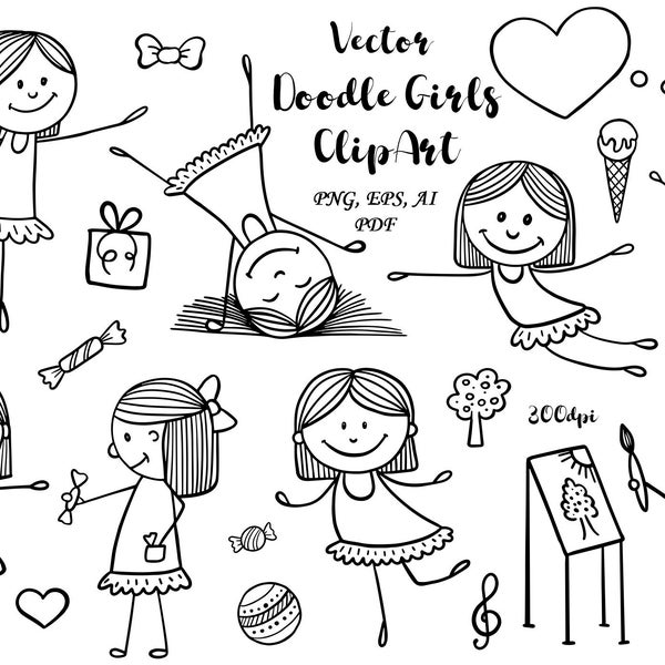 Doodle Girl - Etsy