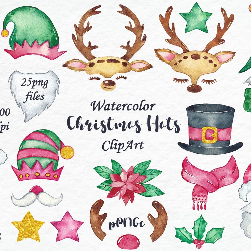 Santa Mask Clipart - Etsy