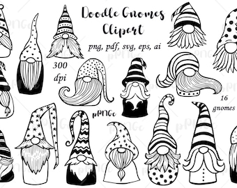 Gnome Outline Svg - Etsy
