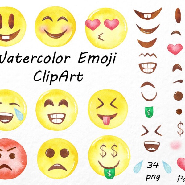 Emoticon Clip Art - Etsy