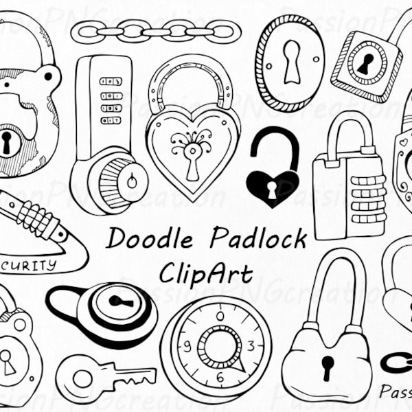Key Doodle Clipart - Etsy